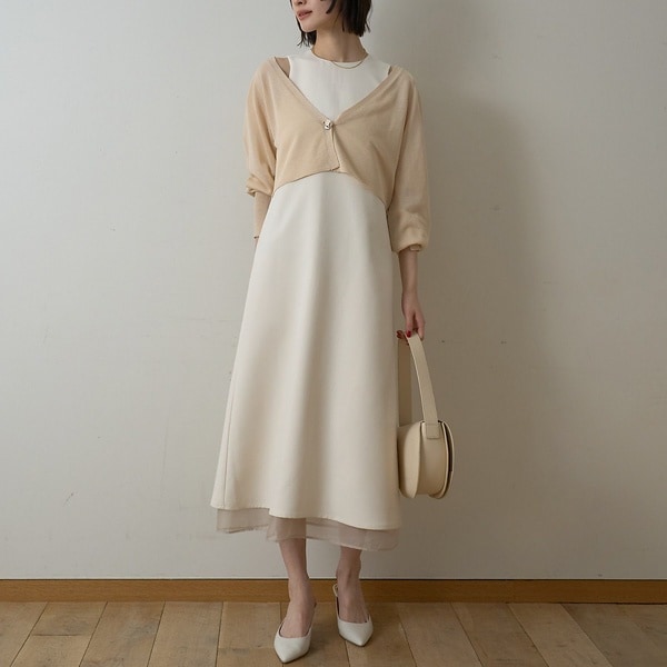 ルージュ・ヴィフ ラクレ（Rouge vif la cle）/【一部店舗限定】【2点セット】シアーショートカーディガン×ノースリーブワンピセッ