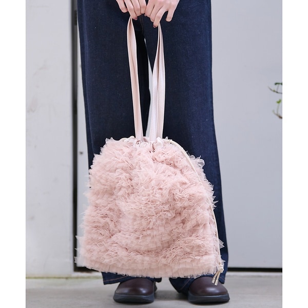 ルージュ・ヴィフ ラクレ（Rouge vif la cle）/【Ampersand / アンパサンド】Tulle frill bag/ME−2