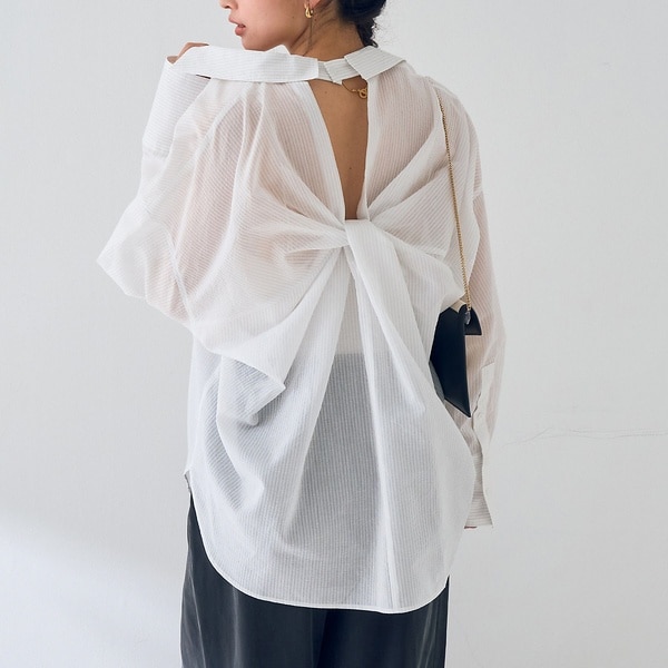 ルージュ・ヴィフ ラクレ（Rouge vif la cle）/【新色登場！】バックツイストピンストシャツ