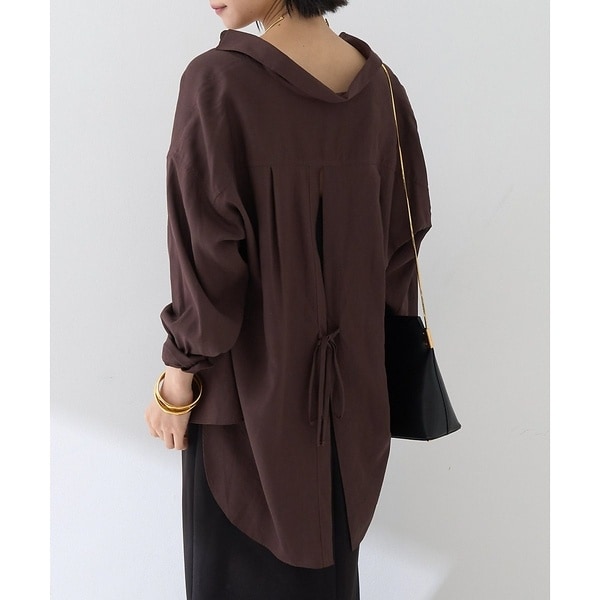 ルージュ・ヴィフ ラクレ（Rouge vif la cle）/【新色追加】麻混バックスリットシャツ