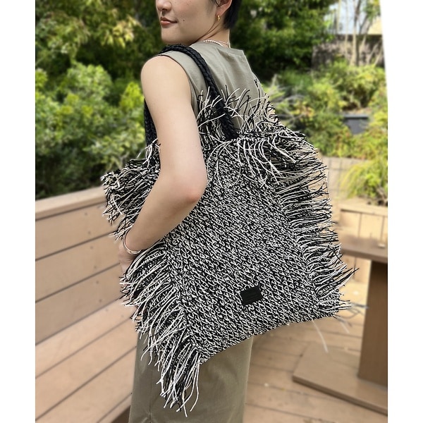 ルージュ・ヴィフ ラクレ（Rouge vif la cle）/【Swaraj /スワラージ】手編みラフィアバッグ / トートバッグ / フリン