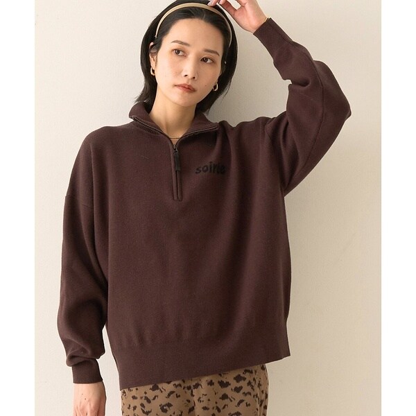 ルージュ・ヴィフ ラクレ（Rouge vif la cle）/ハーフジップロゴニットプルオーバー