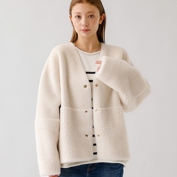 ルージュ・ヴィフ ラクレ（Rouge vif la cle）/【MICA&DEAL /マイカアンドディール】リバーシブルVボア/リバーシブル/