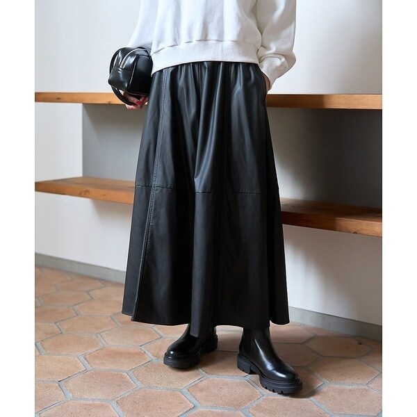 ルージュ・ヴィフ ラクレ（Rouge vif la cle）/フェイクレザーフレアスカート