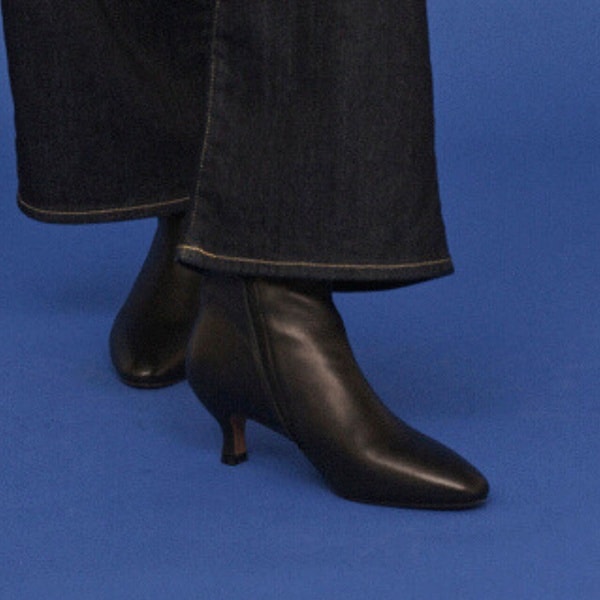 ルージュ・ヴィフ ラクレ（Rouge vif la cle）/【REMME／レメ】サイドジップレザーショートブーツ