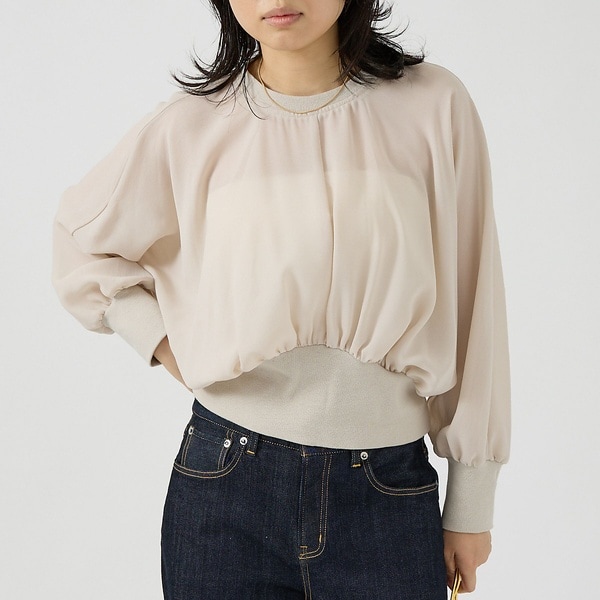 ルージュ・ヴィフ ラクレ（Rouge vif la cle）/ストレッチジョーゼットブラウス