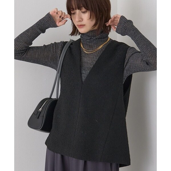 ルージュ・ヴィフ ラクレ（Rouge vif la cle）/【セットアップ対応】ポリウーリングカルゼVネックベスト