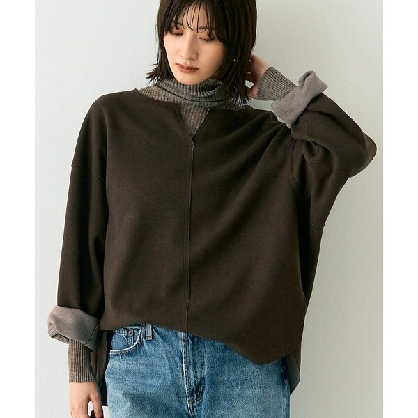 ルージュ・ヴィフ ラクレ（Rouge vif la cle）/圧縮ニットプルオーバーブラウス【予約】