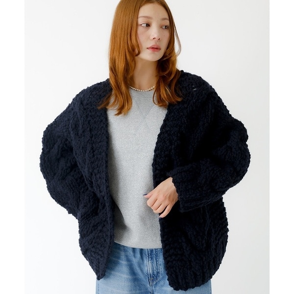 ルージュ・ヴィフ ラクレ（Rouge vif la cle）/【IRONING / アイロニング】ケーブルニットカーディガン/cable ro