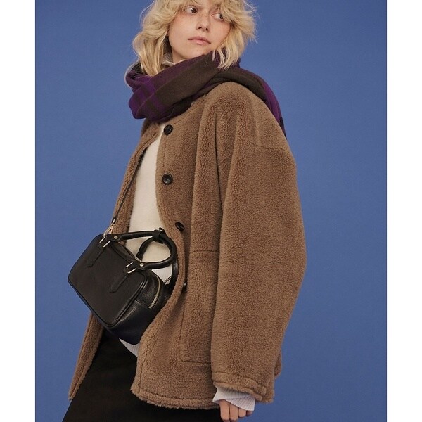 ルージュ・ヴィフ ラクレ（Rouge vif la cle）/【2サイズ展開】2WAYスウェードリバーシブルボアコート / ノーカラーコート