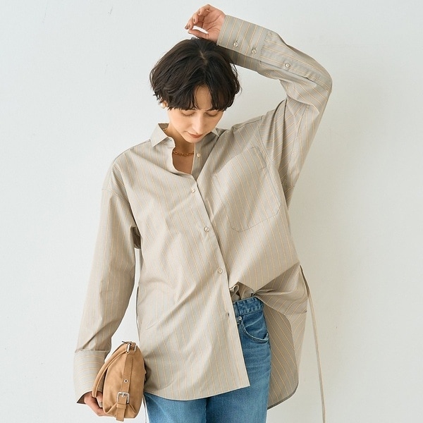 ルージュ・ヴィフ ラクレ（Rouge vif la cle）/ストライプメンズライクコットンシャツ【予約】