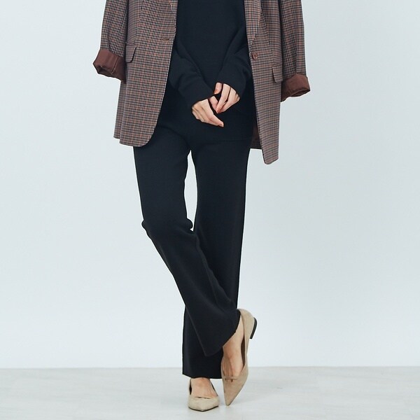 ルージュ・ヴィフ ラクレ（Rouge vif la cle）/ポケット付きウール混ニットパンツ