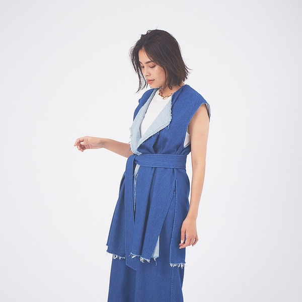 カリテ（qualite）/【セットアップ対応】ルーズデニムジレ