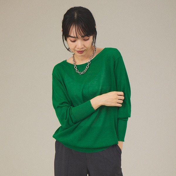 カリテ（qualite）/【アンサンブル対応】シアーウール2WAYニットプルオーバー