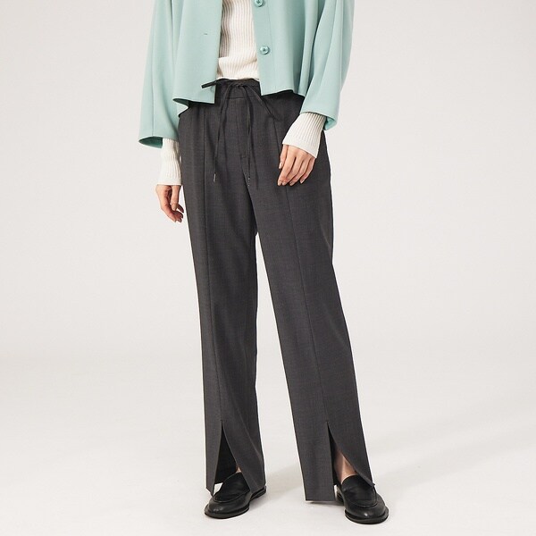 カリテ（qualite）/《セットアップ対応》ウールトロスリットパンツ