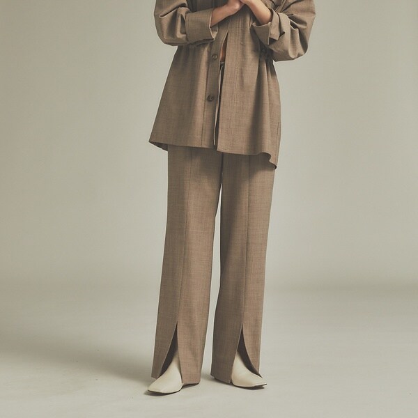 カリテ（qualite）/《セットアップ対応》ウールトロスリットパンツ
