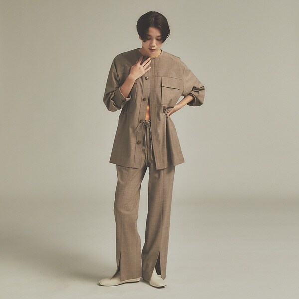 カリテ（qualite）/《セットアップ対応》ウールトロスリットパンツ