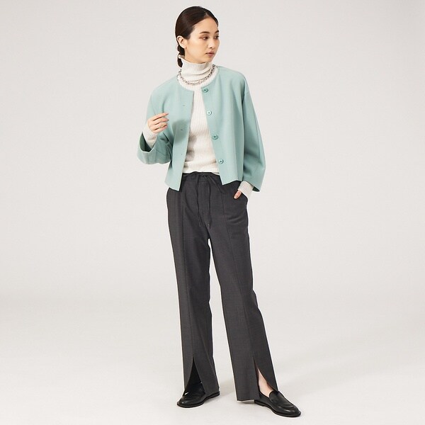 カリテ（qualite）/《セットアップ対応》ウールトロスリットパンツ