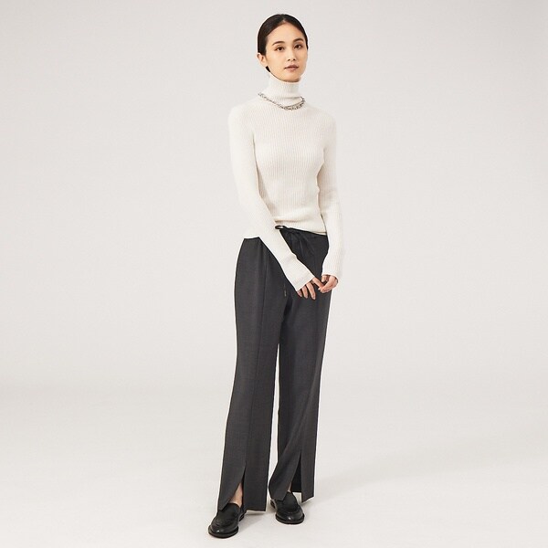 カリテ（qualite）/《セットアップ対応》ウールトロスリットパンツ
