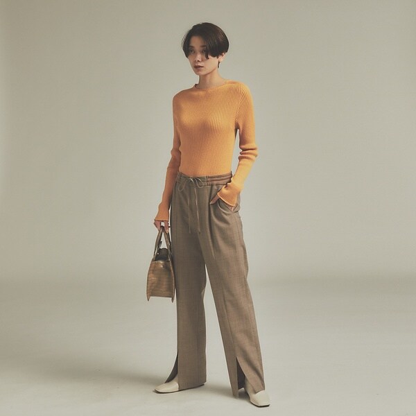 カリテ（qualite）/《セットアップ対応》ウールトロスリットパンツ