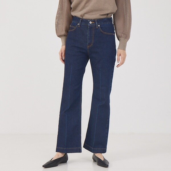 カリテ（qualite）/【e×qualite】 センタープレスフレアーデニム