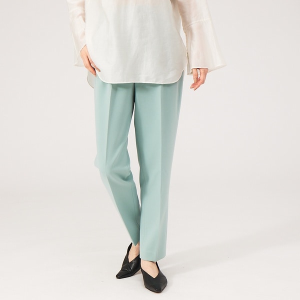 カリテ（qualite）/《セットアップ対応》ダブルクロスハイウエストテーパード【セージグリーン】