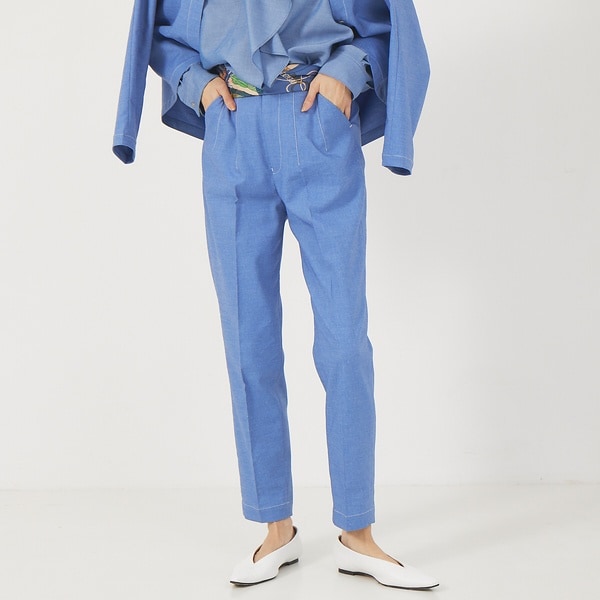 カリテ（qualite）/《セットアップ対応》デニムライクハイウエストテーパードパンツ