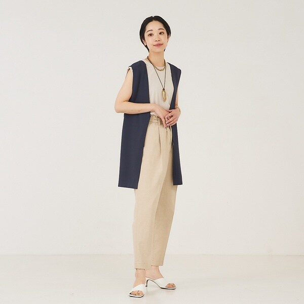 カリテ（qualite）/《セットアップ対応》レーヨンストレッチ2WAYニットジレ