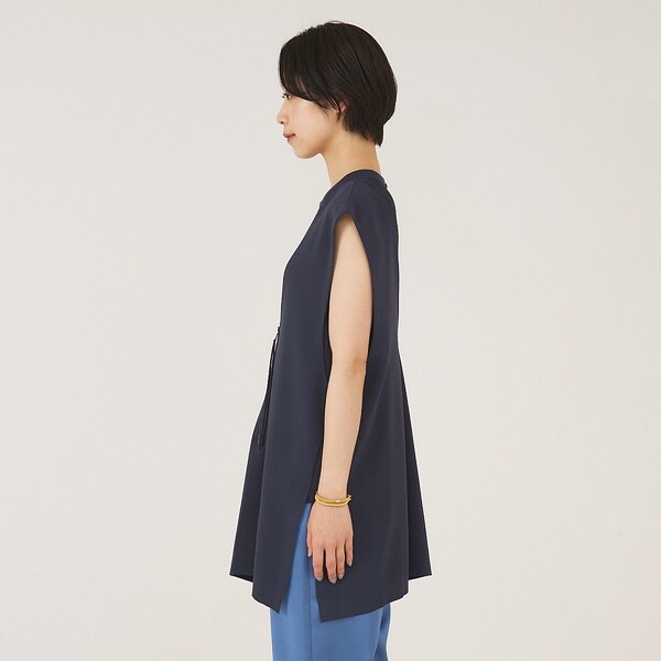 カリテ（qualite）/《セットアップ対応》レーヨンストレッチ2WAYニットジレ