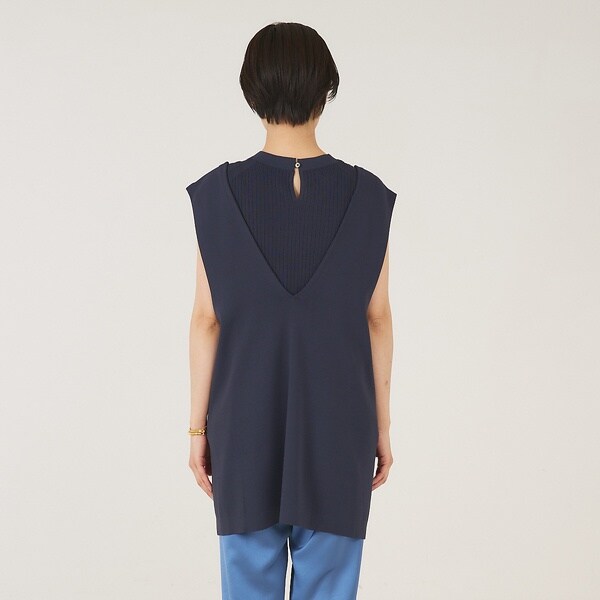 カリテ（qualite）/《セットアップ対応》レーヨンストレッチ2WAYニットジレ