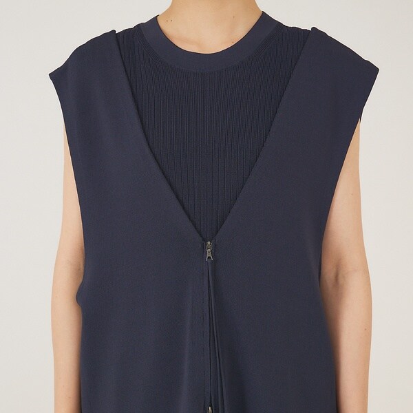 カリテ（qualite）/《セットアップ対応》レーヨンストレッチ2WAYニットジレ