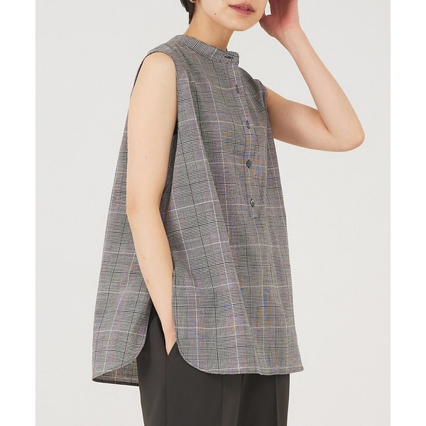 カリテ（qualite）/スタンド2wayチュニックブラウス