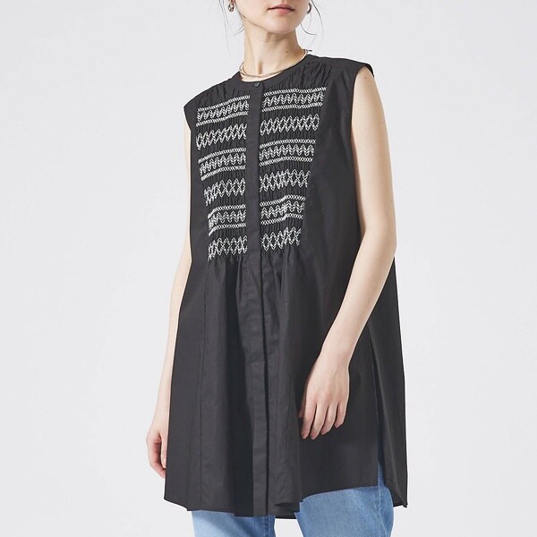 カリテ（qualite）/スモッキングチュニックシャツ