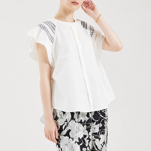 カリテ（qualite）/スモッキングスリーブシャツ