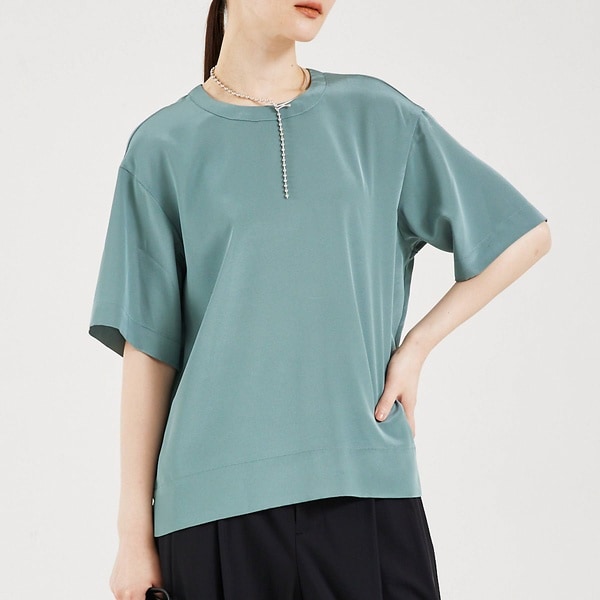 カリテ（qualite）/ストレッチデシンTブラウス