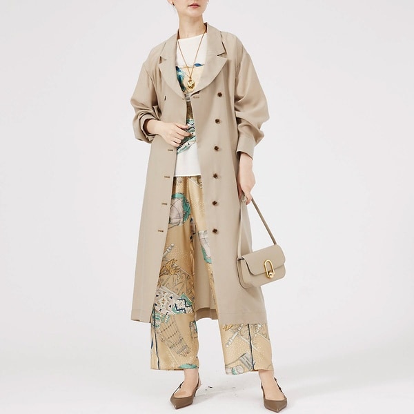 カリテ（qualite）/フロントダブルベルテッドコート