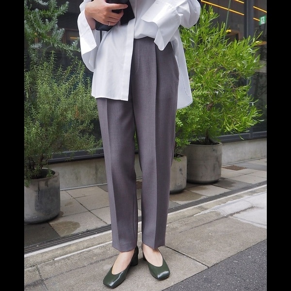 カリテ（qualite）/【ベストセラー】ダブルクロスセンタープレスパンツ