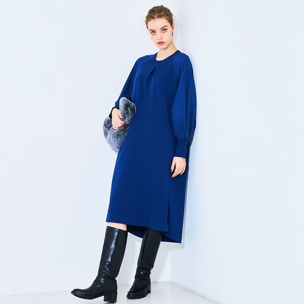 カリテ（qualite）/フォルムスリーブコンビニットワンピース