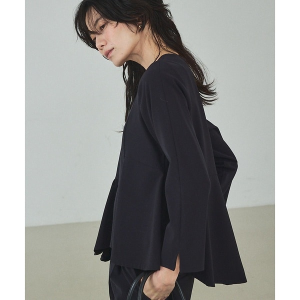 カリテ（qualite）/ペプラムギャザーアシメブラウス/オケージョン/セレモニー