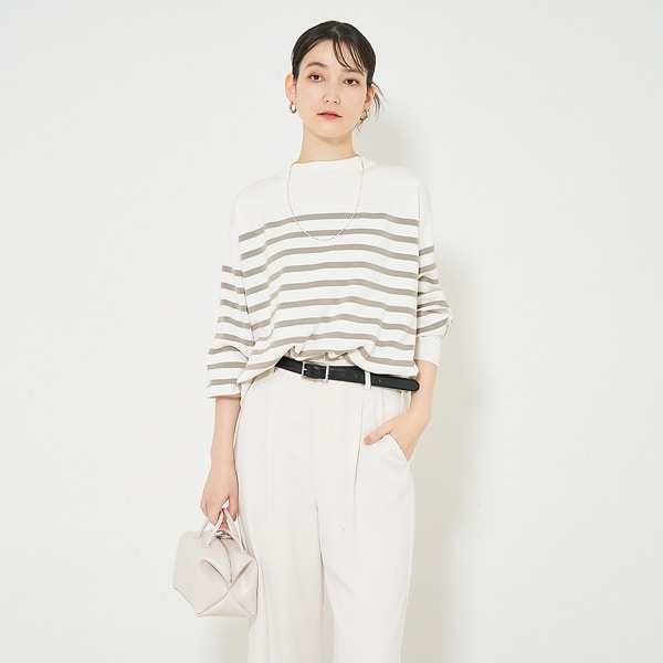 カリテ（qualite）/コットンストレッチハイネックニット