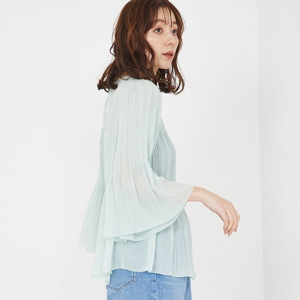 カリテ（qualite）/ランダムプリーツフレアーブラウス