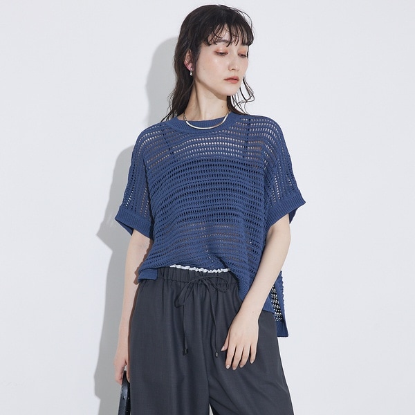 カリテ（qualite）/透かしガータースクエアニット