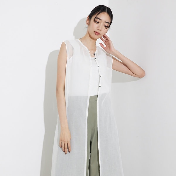 カリテ（qualite）/ソフトオーガンジーロングブラウス