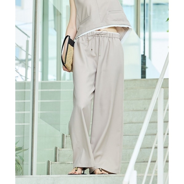 カリテ（qualite）/【接触冷感＆防シワ】ウールライクイージーパンツ/セットアップ対応