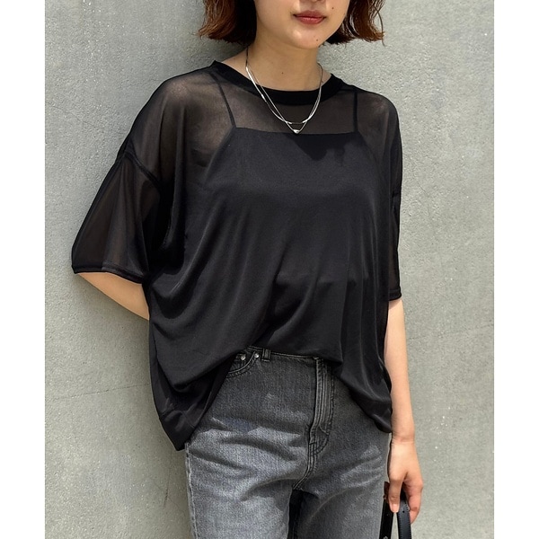 カリテ（qualite）/【インナーキャミ付き】シアードルマンT