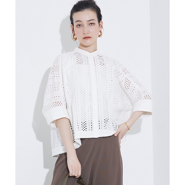 カリテ（qualite）/レースハーフスリーブシャツ