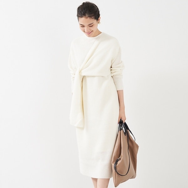 カリテ（qualite）/ブークレーリブニットワンピース