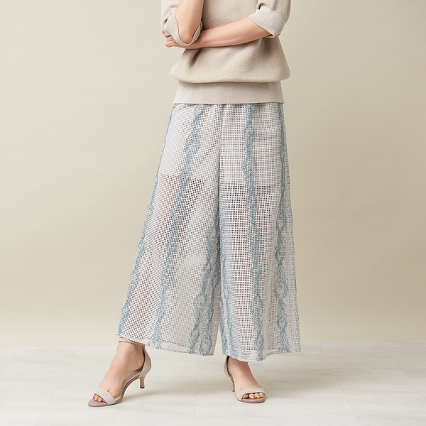 カリテ（qualite）/スクエアレースエンブロパンツ