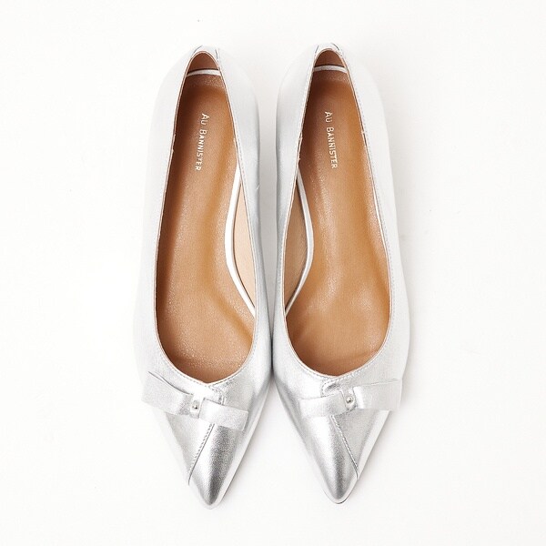 オゥ バニスター（Au BANNISTER）/リボンモチーフローヒールパンプス