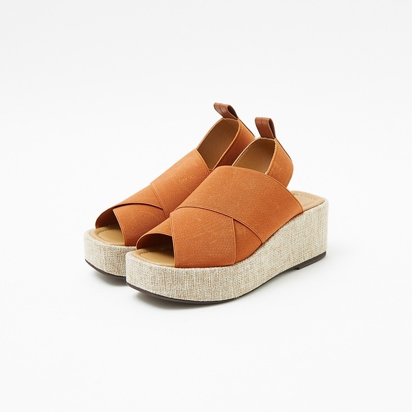 オゥ バニスター（Au BANNISTER）/エラスティッククロスウェッジサンダル